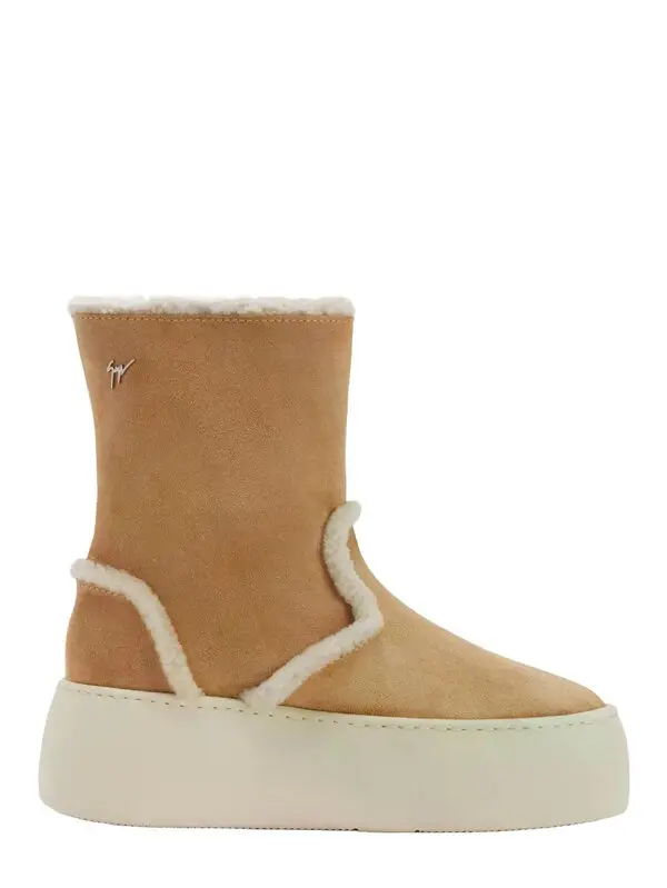 GIUSEPPE ZANOTTI Gz League Shearling Platform Boots - Brown