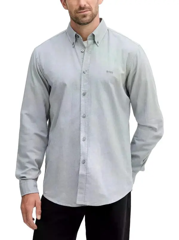 BOSS Long-sleeve Cotton Shirt - Grey