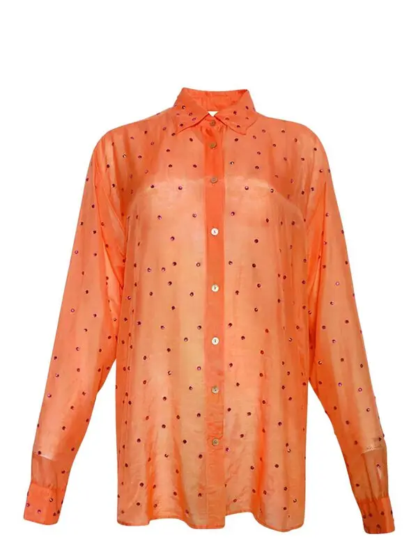 Oseree Gem-embellished Shirt - Orange