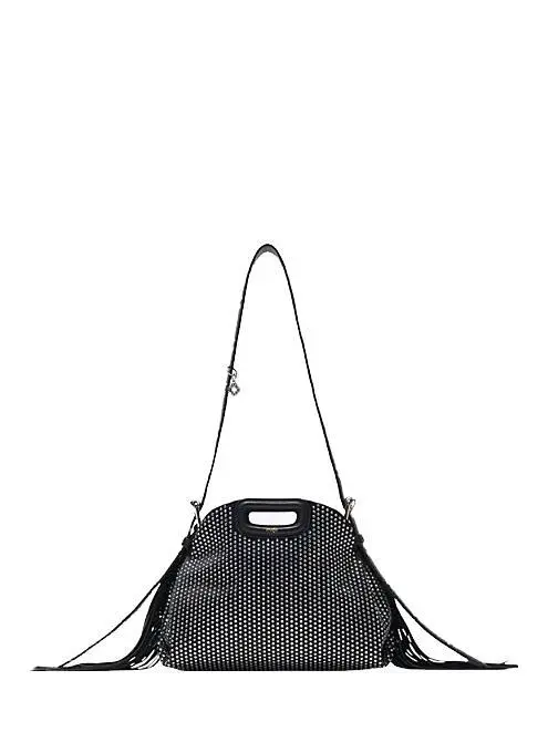 Maje Miss M Mini Leather Cross-body Bag - Black