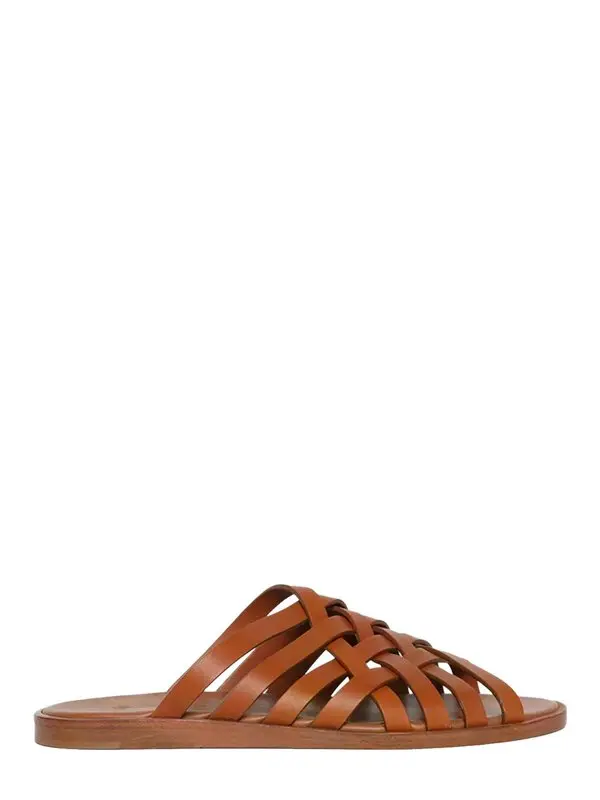 Loro Piana Bayonne Interwoven Slides - L08p Warm Tan