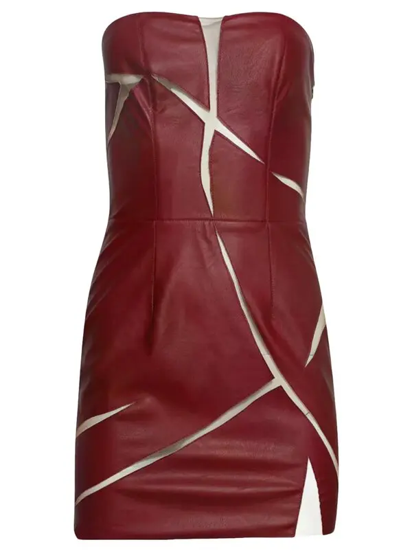 DI PETSA Mesh-detail Mini Dress - Red