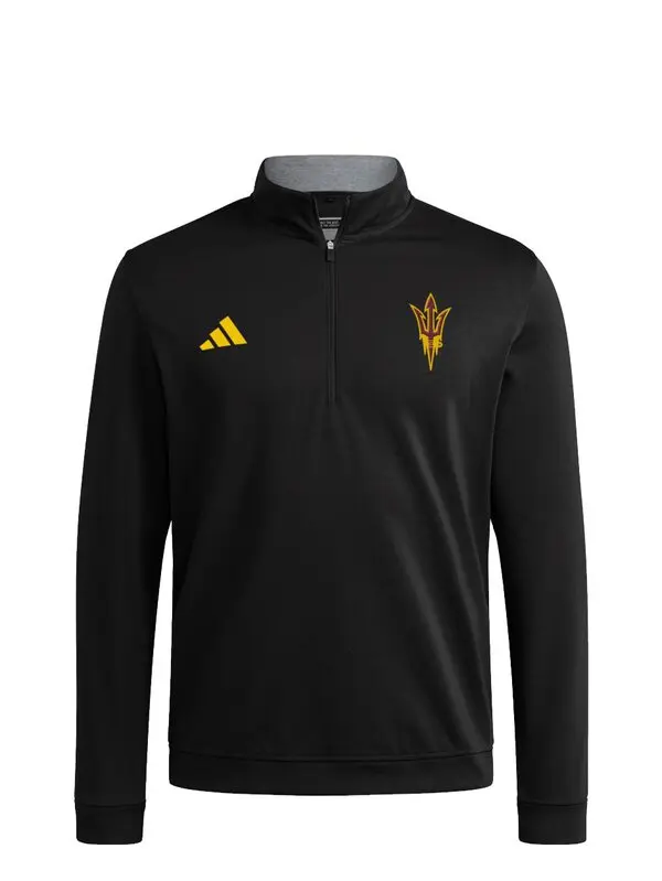 Adidas Arizona State Sun Devils Coaches Quarter-zip - Black / Team Colleg Gold