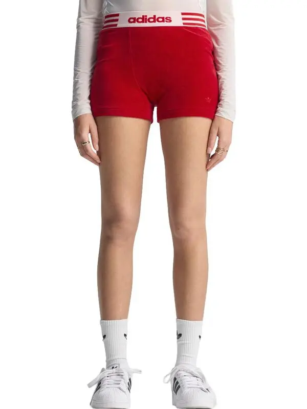 Adidas Velvet Booty Shorts - Better Scarlet