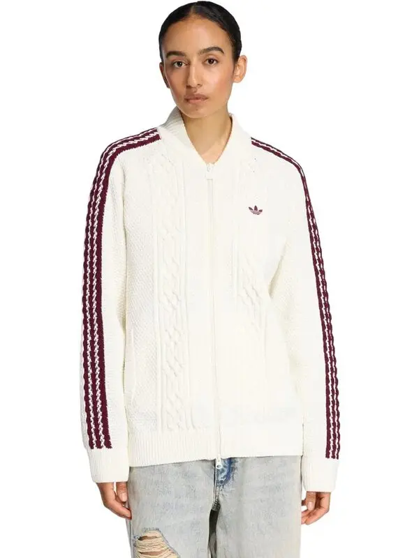 Adidas Archive Cutline Knit Track Top - Off White