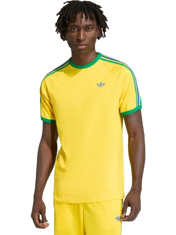 Adidas 3-stripes Tee - Eqt Yellow / Green / Collegiate Royal