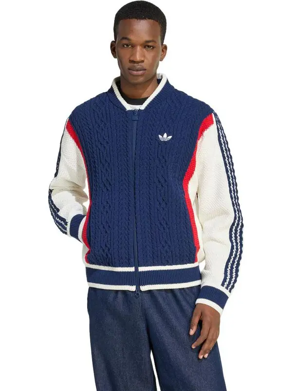 Adidas Retro Remix Cardigan - Night Indigo / Off White / Better Scarlet
