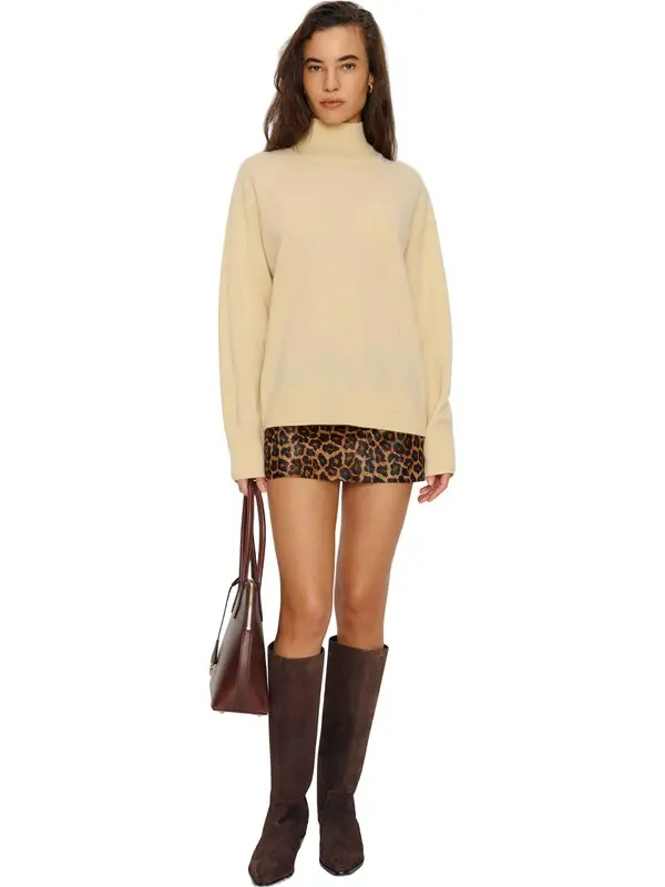 REFORMATION Meritt Cashmere Turtleneck - Yellow