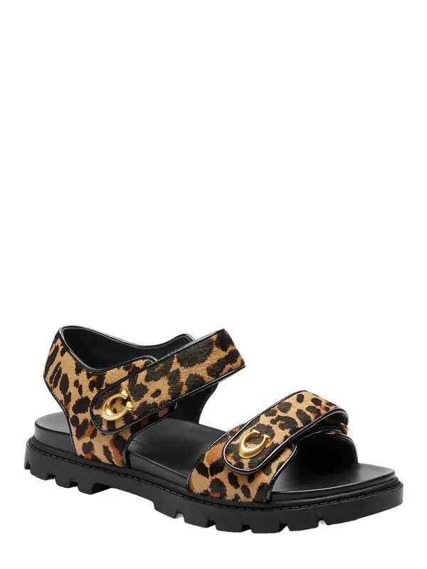 Coach Brynn Leopard Print Sandals - Natural Leopard