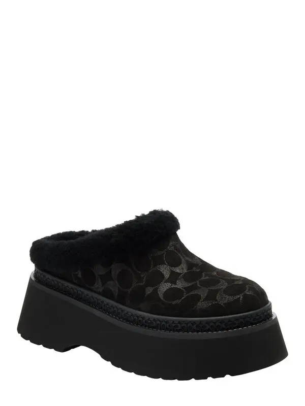 Coach Cecelia Clog In Signature Suede - Black