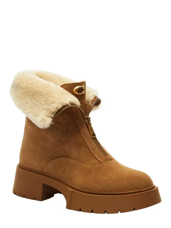 Coach Leah Platform Zip Bootie - Coconut/natural
