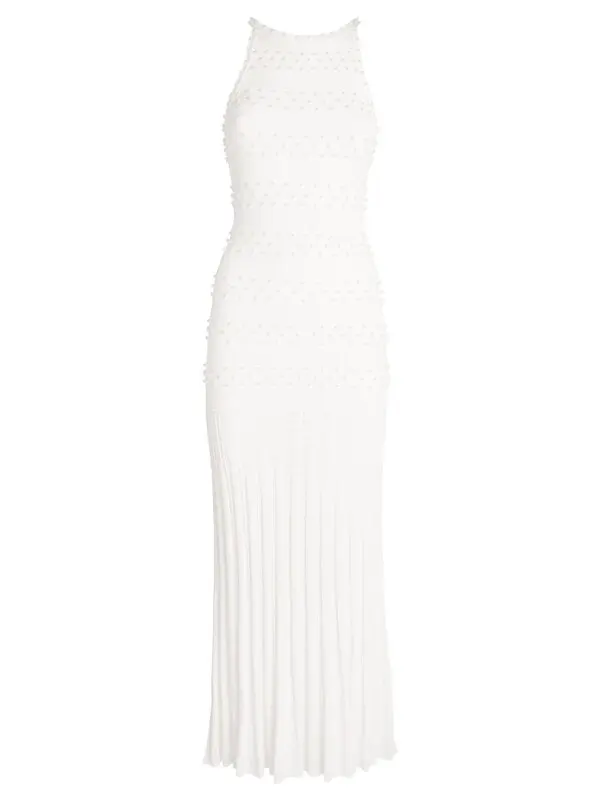 Sandro Beaded Maxi Dress - Beige