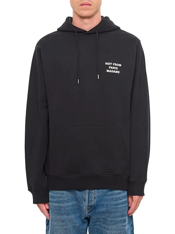 Drole De Monsieur Hooded Slogan Hoodie - Black