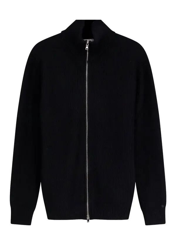 SEVEN GAUGE Ribbed Wool Cardigan - Black