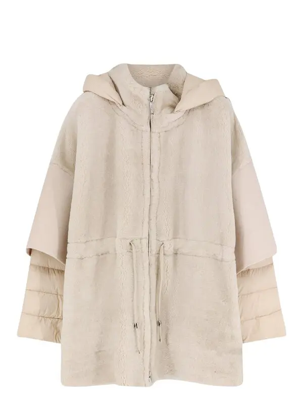 MOORER Raja Shearling Coat - White