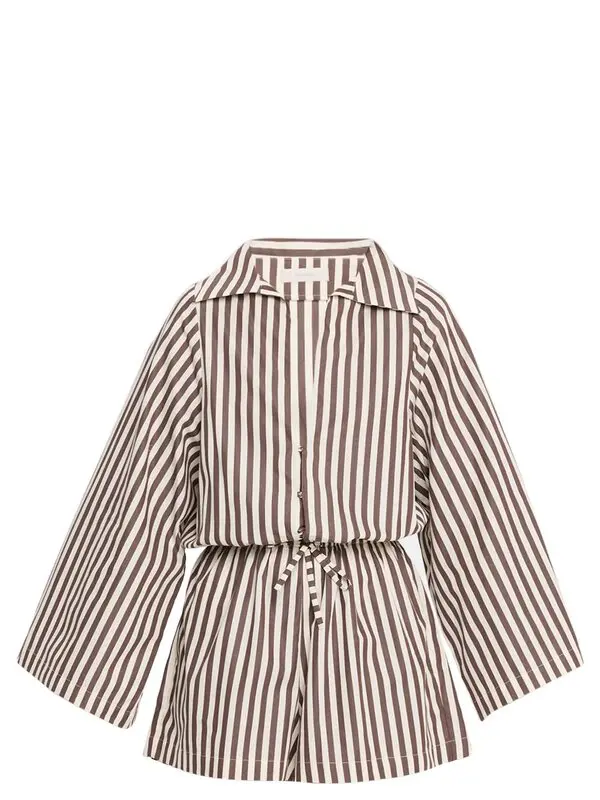 Faithfull The Brand Aksel Striped Playsuit - Norway Str Espresso