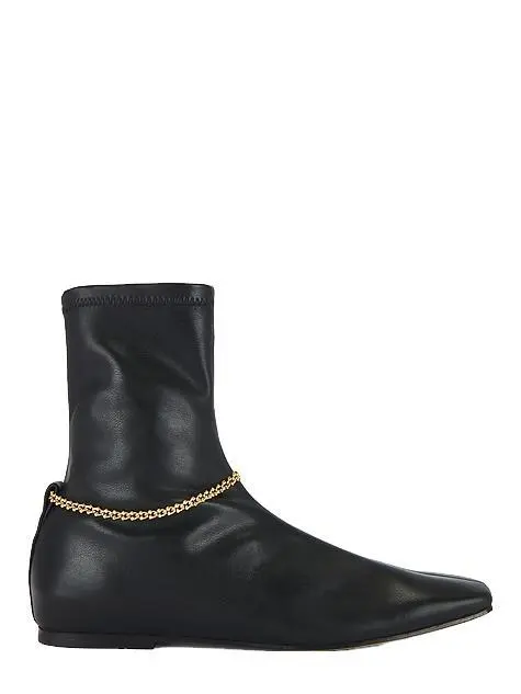 MARIA LUCA Norma Bootie With Chain Detail - Black