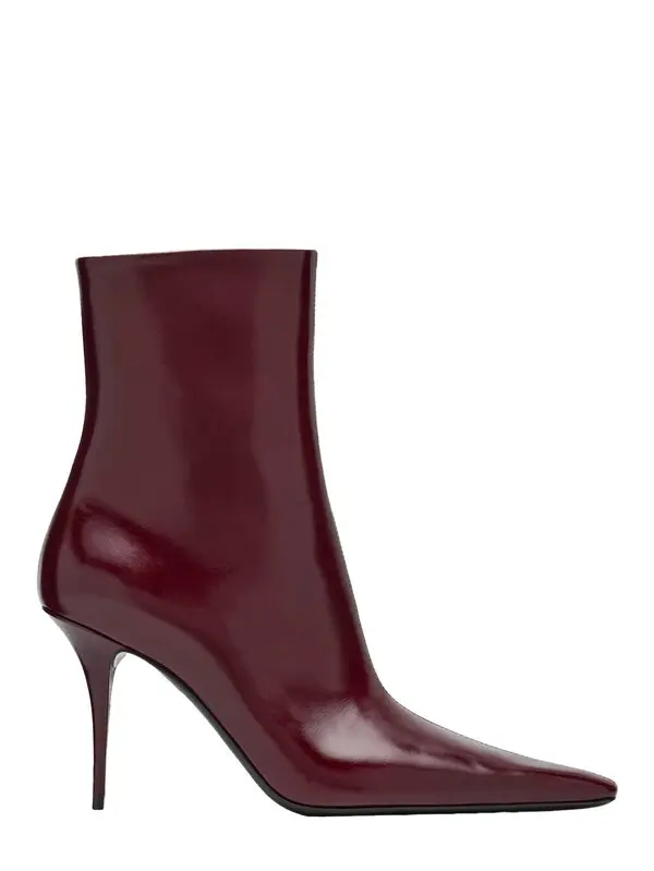 Saint Laurent Ashley Calfskin Ankle Booties - Bordeaux