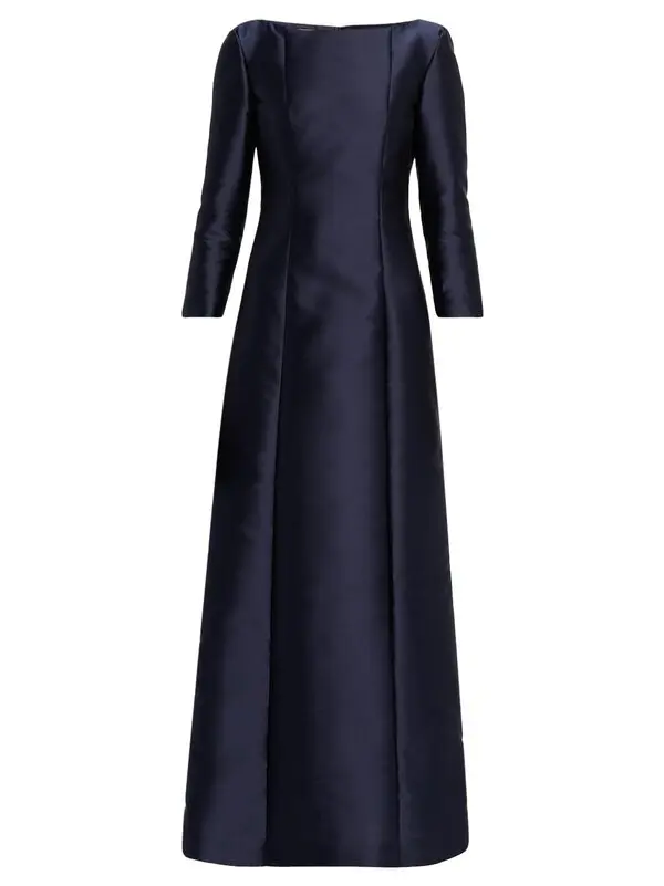 Alberta Ferretti Mikado Silk A-line Gown - Dark Blue