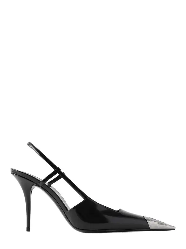 Saint Laurent Jeanne Embellished Slingback Pumps - Black