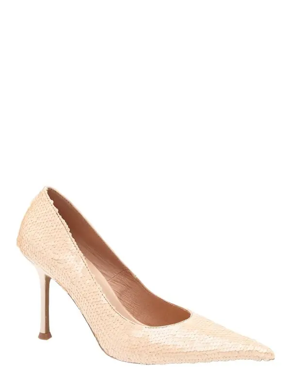 Jeffrey Campbell Sequin Pointed Toe Pumps - Blush