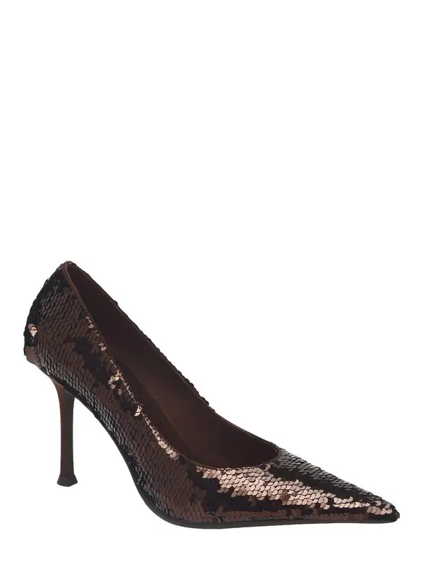 Jeffrey Campbell Sequin Pointed Toe Pumps - Brown
