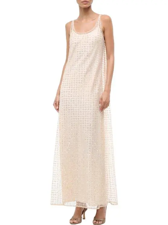 Staud Aurielle Beaded Tulle Gown - Stardust