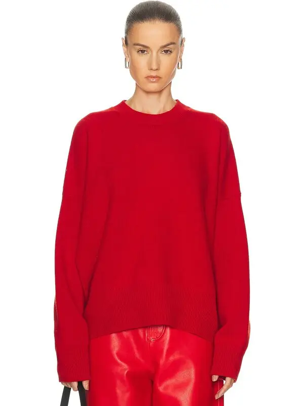 RÓHE Brushed Wool Crewneck Sweater - Rosso