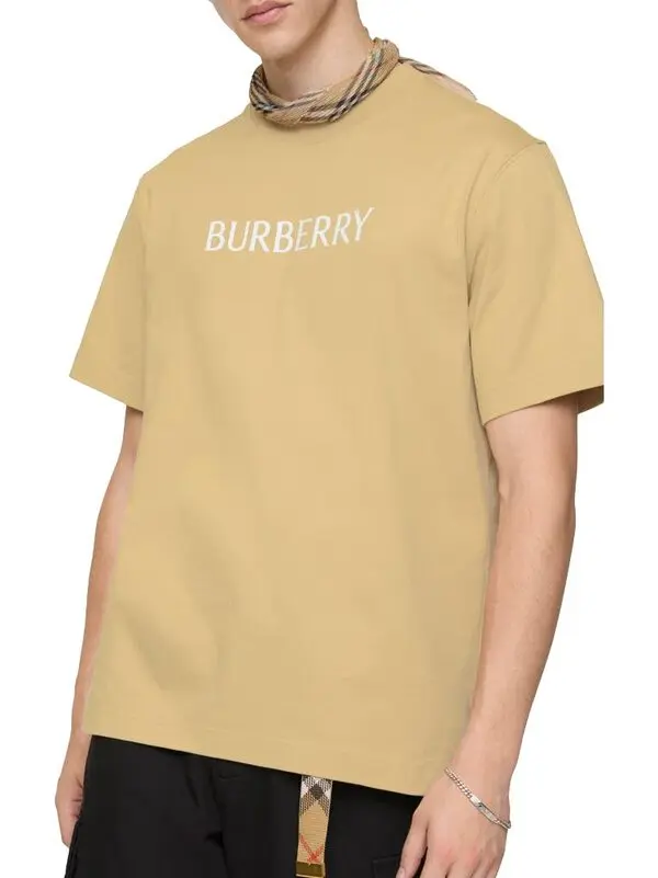 Burberry Logo Cotton T-shirt - Flax Beige