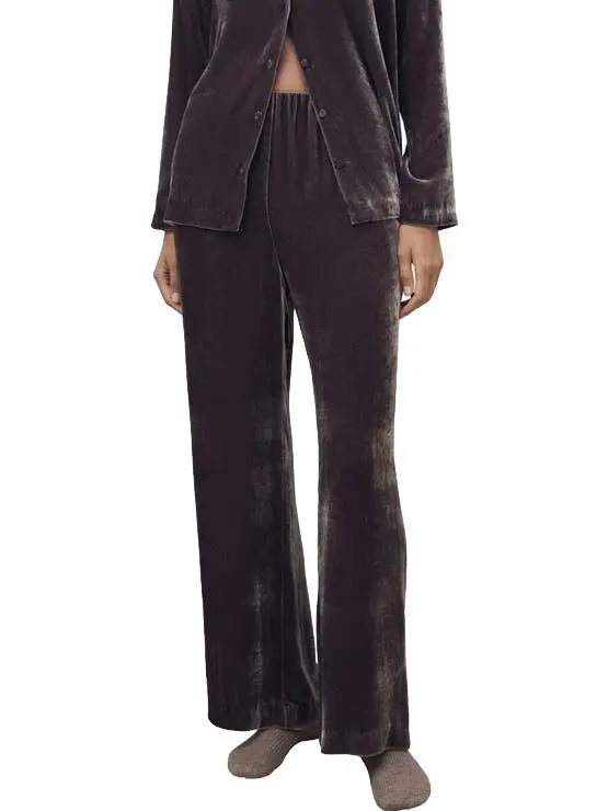 Mango Velvet Lounge Pants - Blackberry