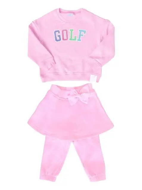 BITS & BOWS Golf Skirted Sweatsuit - Pink