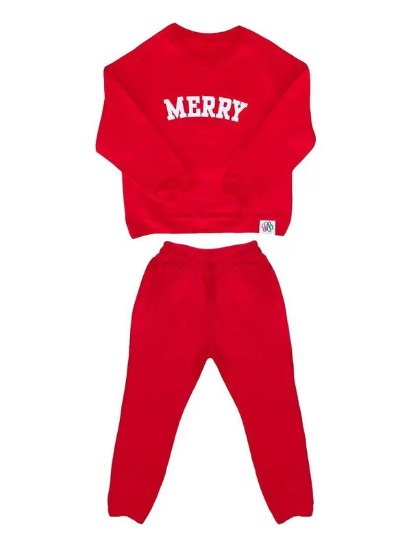 BITS & BOWS Merry Sweatsuit - Red