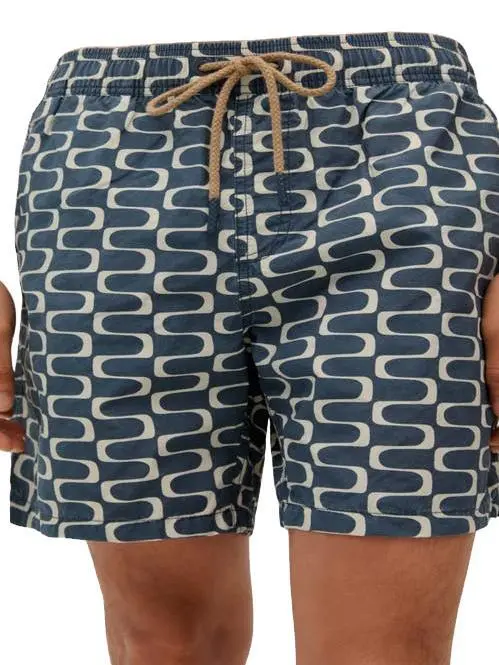 SCALPERS Printed Swim Trunks - Navy
