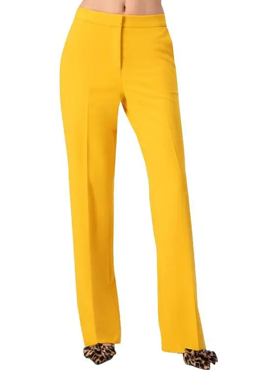 IVONNE Tailored Straight-leg Pants - Yellow