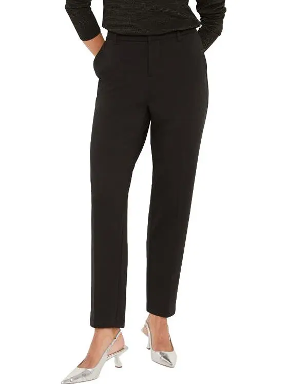 NIC+ZOE Ponte Straight-leg Trousers - Black Onyx