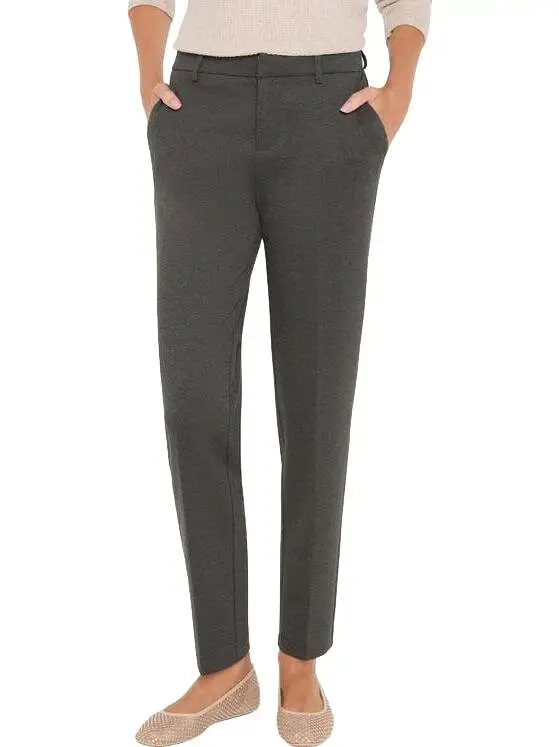 NIC+ZOE Ponte Straight-leg Trousers - Charcoal