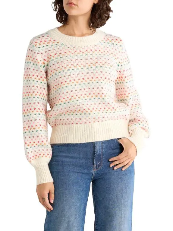 Marine Layer Alma Blouson Sleeve Sweater - Rainbow