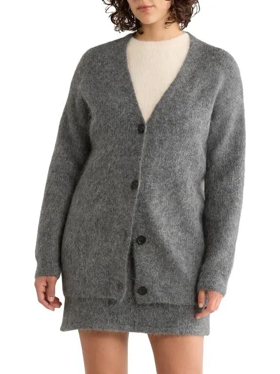 Marine Layer Oversized Suri Alpaca Blend Cardigan - Charcoal