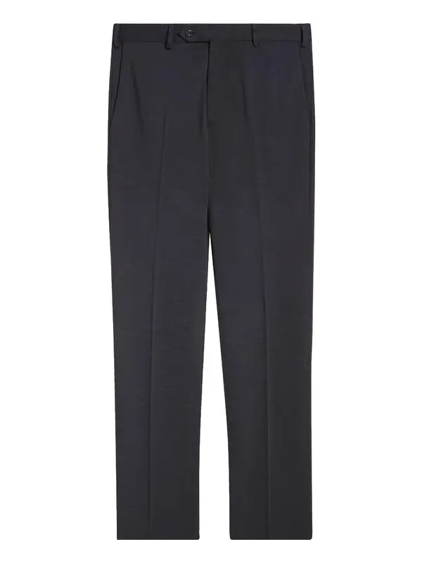 Zanella Parker Flat Front Wool Dress Pants - Navy