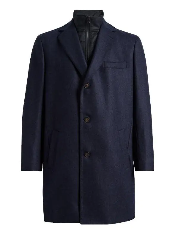 JACK VICTOR Delroy Wool Topcoat - Navy