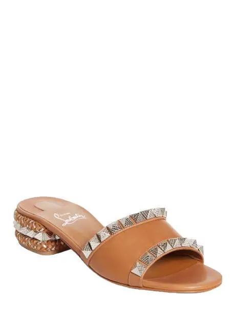 CHRISTIAN LOUBOUTIN Pyramule Slide Sandal - Terra/terra
