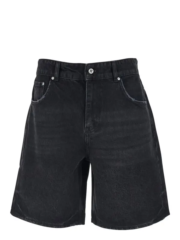 REPRESENT Denim Shorts With Embossed Logo - Black