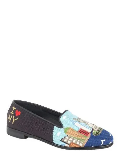 BYPAIGE I Love New York Needlepoint Loafer - Black