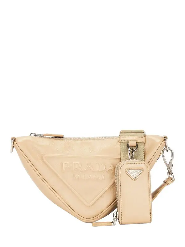 Prada Triangle Shoulder Bag - Tan