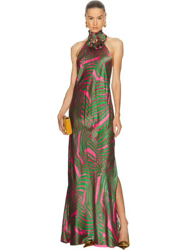 Silvia Tcherassi Tila Dress - Pink & Green Abstract