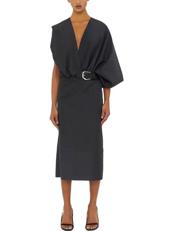 Christopher Esber Belted Swaddled Midi Dress - Grey