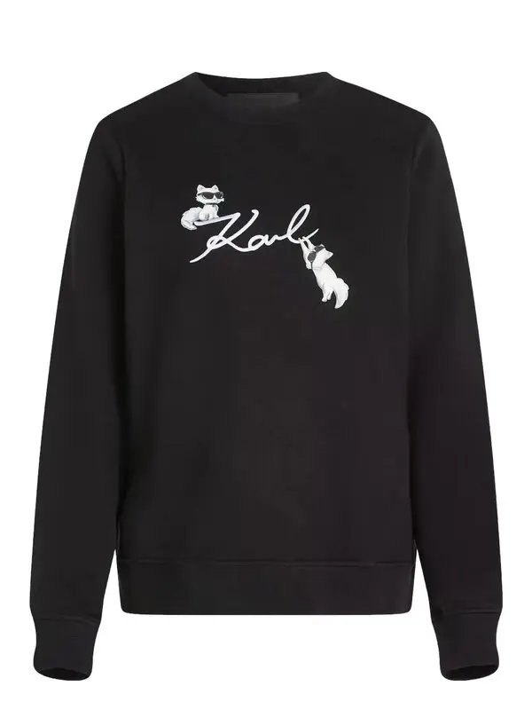 Karl Lagerfeld Ikon Signature Choupette Sweatshirt - Black