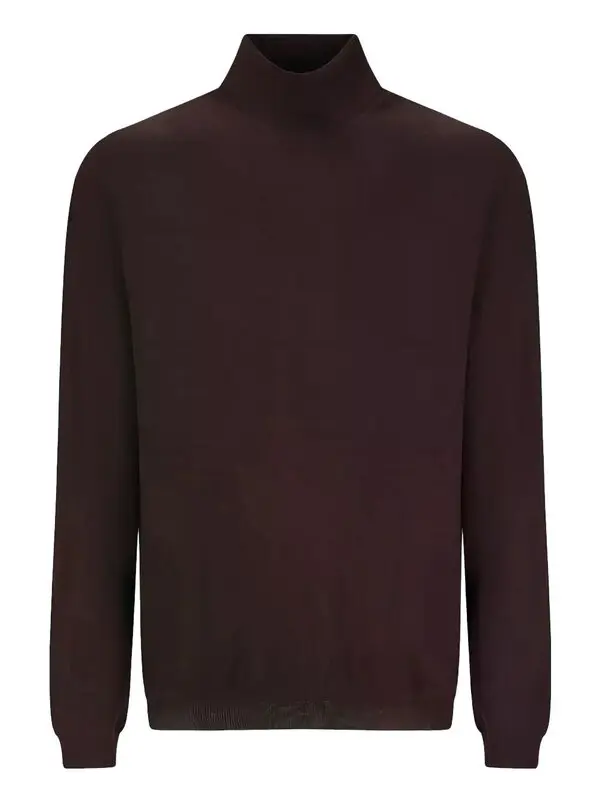 GOES BOTANICAL Ribbed Turtleneck Sweater - Brown