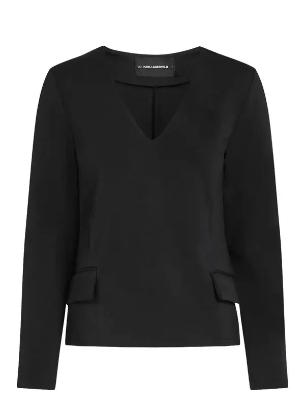 Karl Lagerfeld Flap-pocket Top - Black