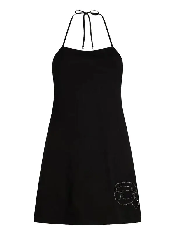 Karl Lagerfeld Ikon Rhinestone Beach Dress - Black